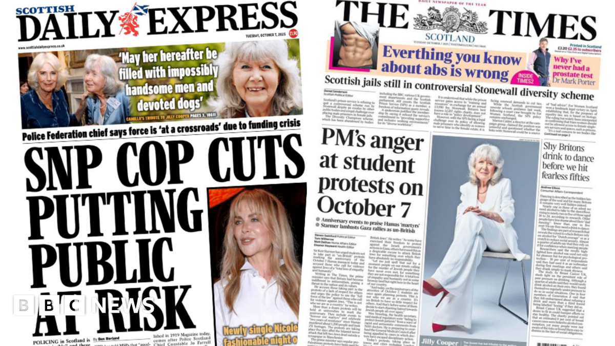 Scotland's papers: Police cuts warning and anger at student protests ...