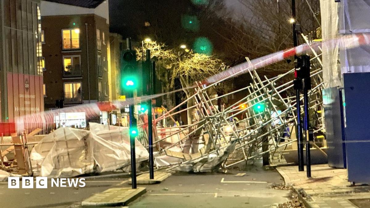 Woman injured and trains cancelled as Storm Henk strikes London - BBC News