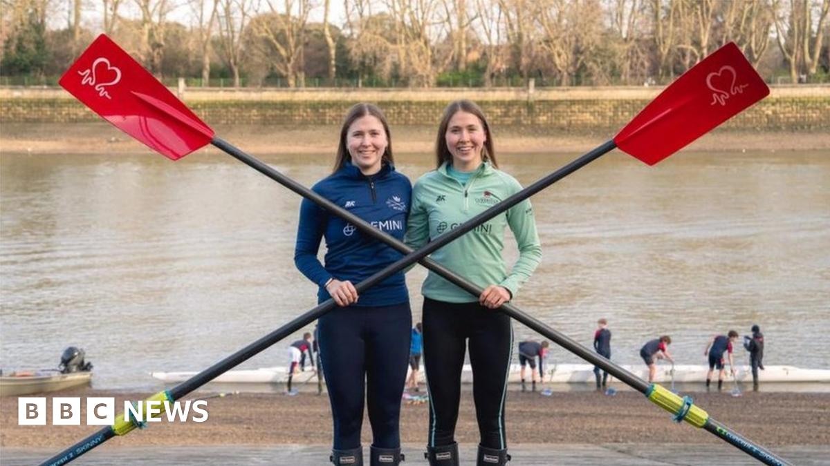 Surrey twins to face off in Oxford and Cambridge boat race - BBC News