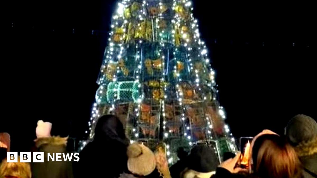 Alternative Christmas trees provide festive flair - BBC News