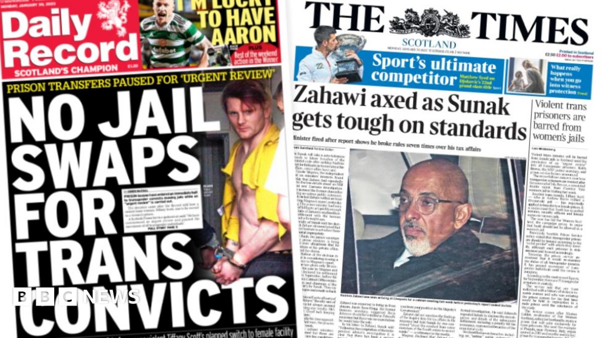 Scotland's papers: Halt on trans prisoner moves and Zahawi sacked - BBC ...