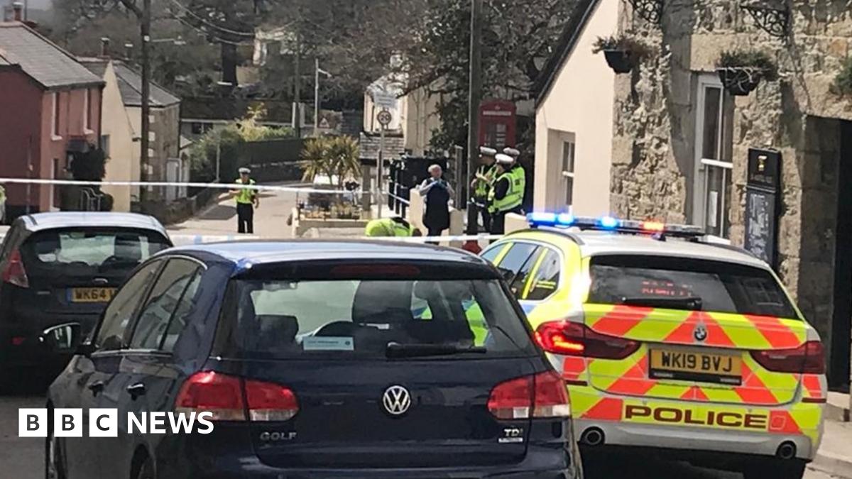 Mylor Bridge crash: Woman injured as car hits three pedestrians - BBC News