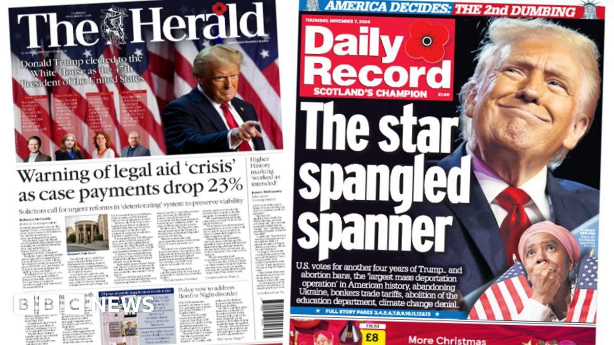 Scotland's papers: 'Star spangled spanner' Trump back in office - BBC News