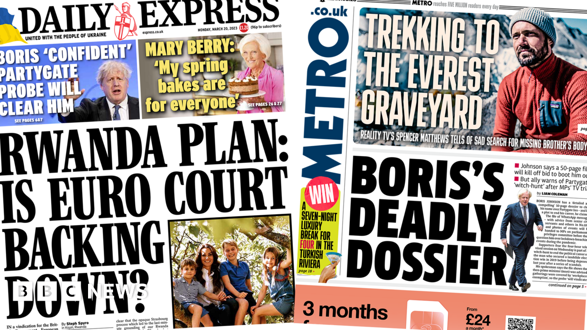 Newspaper headlines: Judges 'to back down' on Rwanda and Boris' dossier ...