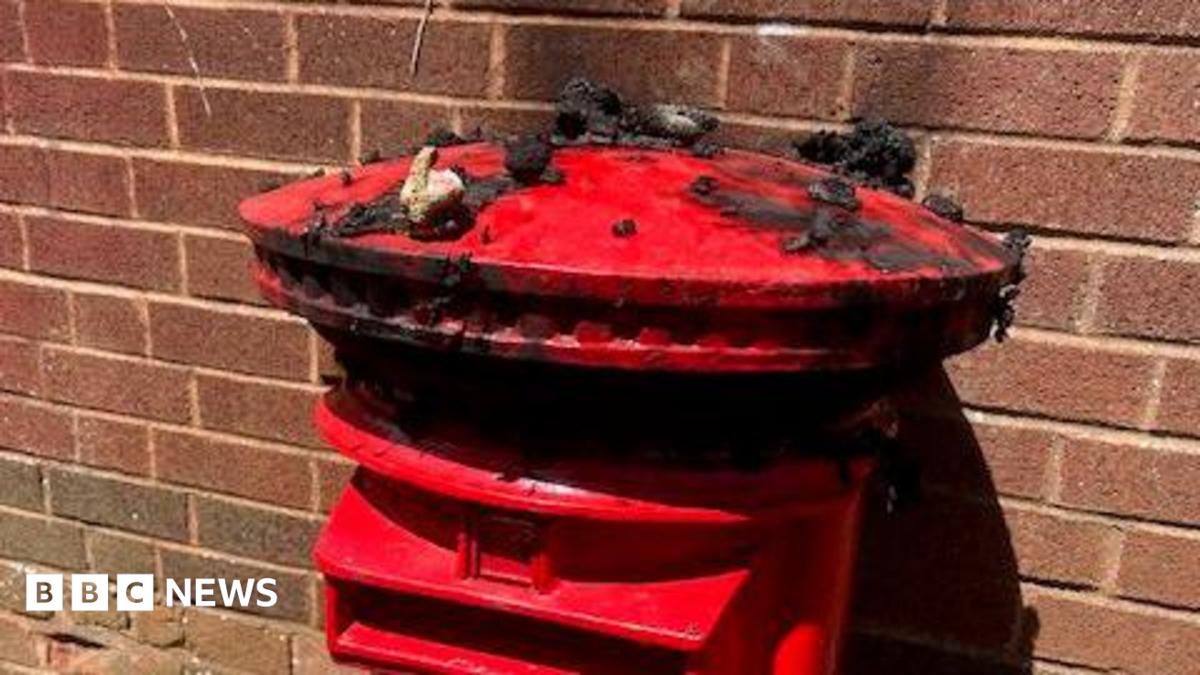 Organisers shocked as charity postbox topper destroyed in fire - BBC News