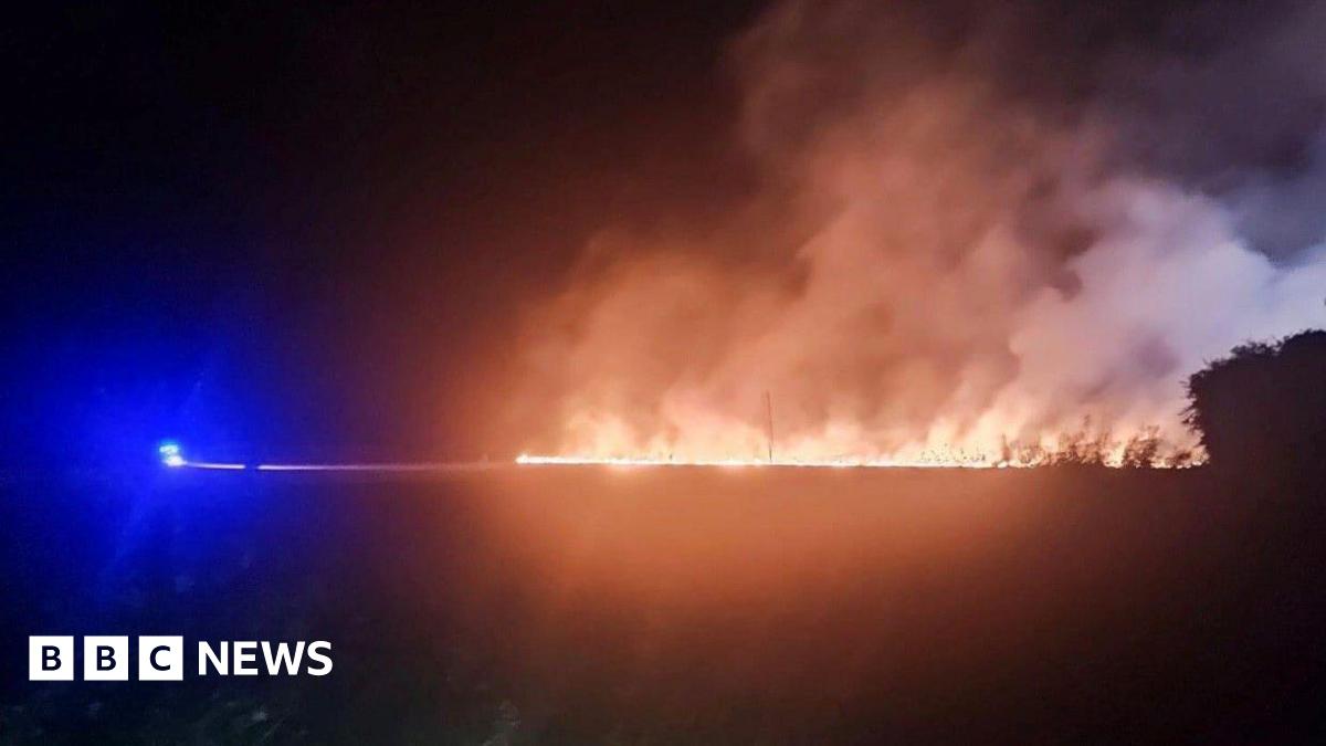 Ramsgate field blaze destroys two hectares of farmland - BBC News