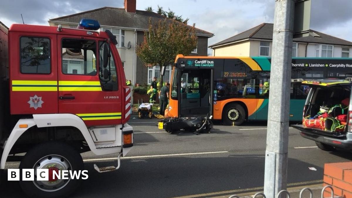 Motorcyclist dies in bus crash on Caerphilly Road, Cardiff - BBC News
