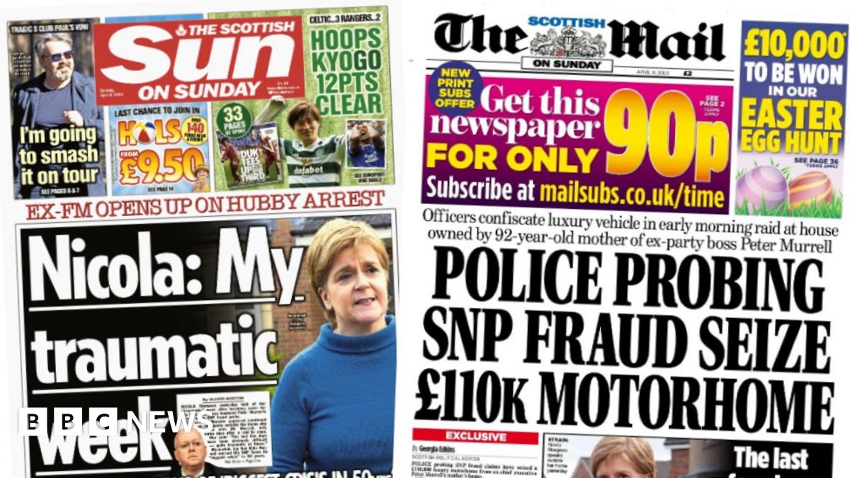 Scotland's papers: Sturgeon's tough week and Murrell motorhome seized ...