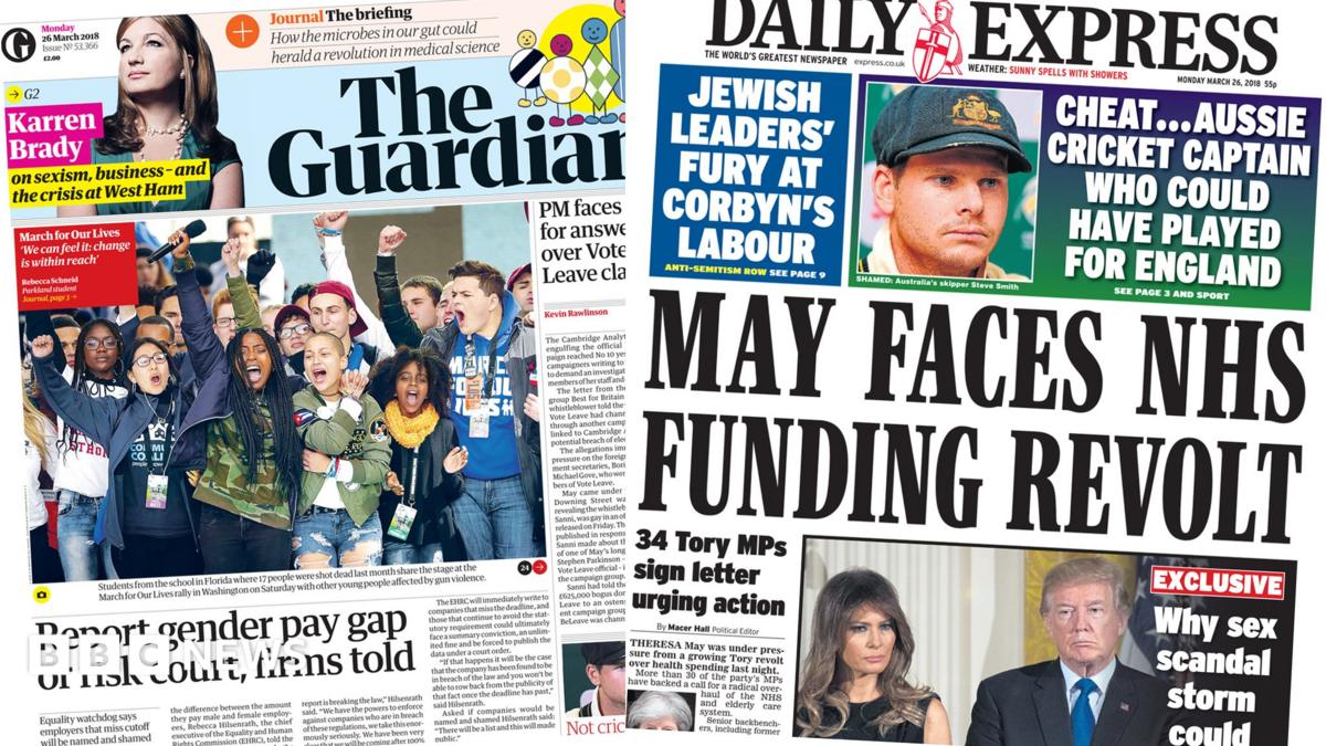 Newspaper headlines: Brexit group 'probe' and NHS 'revolt' - BBC News