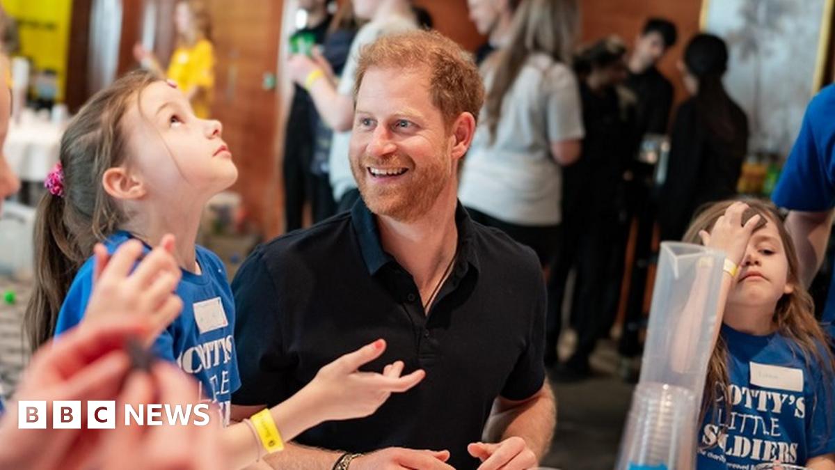Prince Harry 'happy to be back in UK' during London trip - BBC News