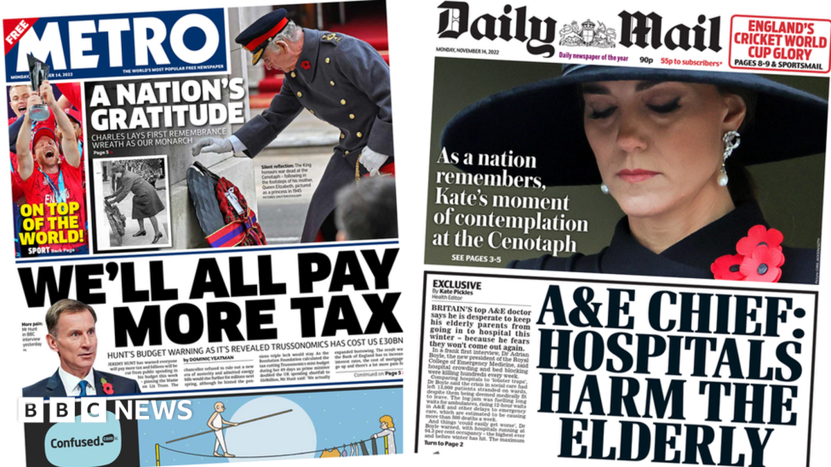 Newspaper headlines: 'Tax rises for all' and 'last chance' to save NHS ...