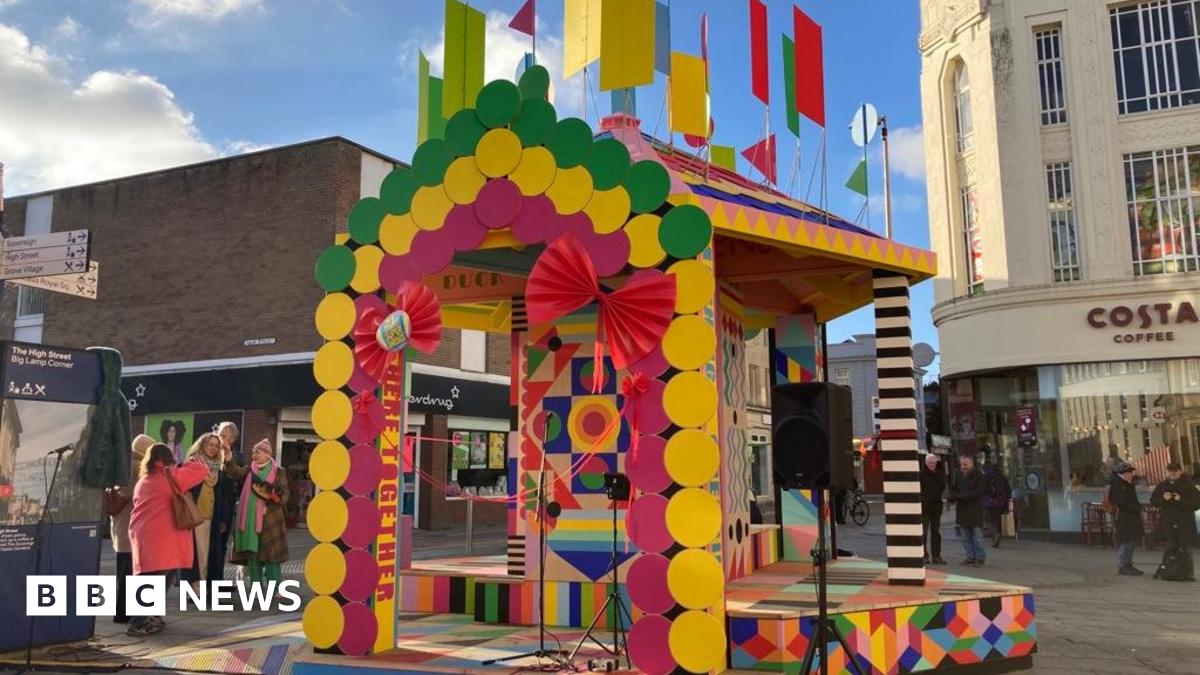 Colourful shrine celebrating Weston-super-Mare unveiled - BBC News