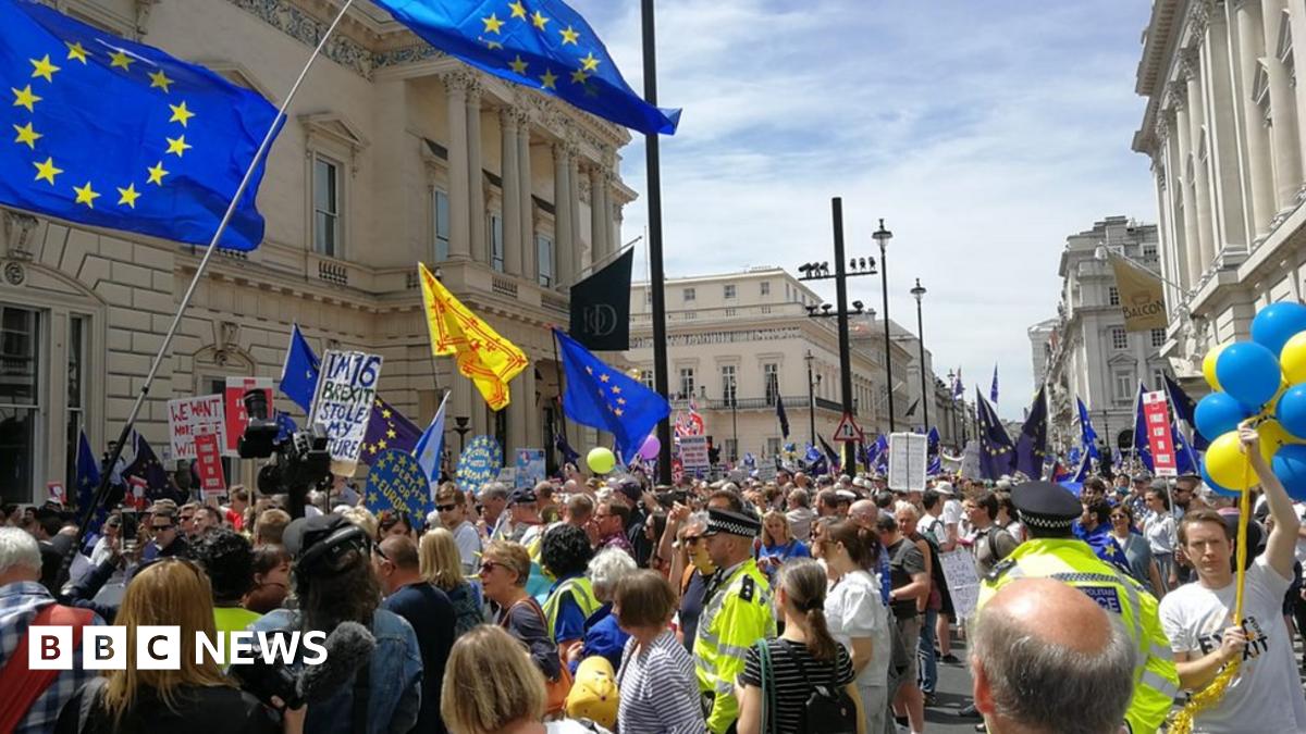 Labour frontbenchers defend no show at anti-Brexit march - BBC News