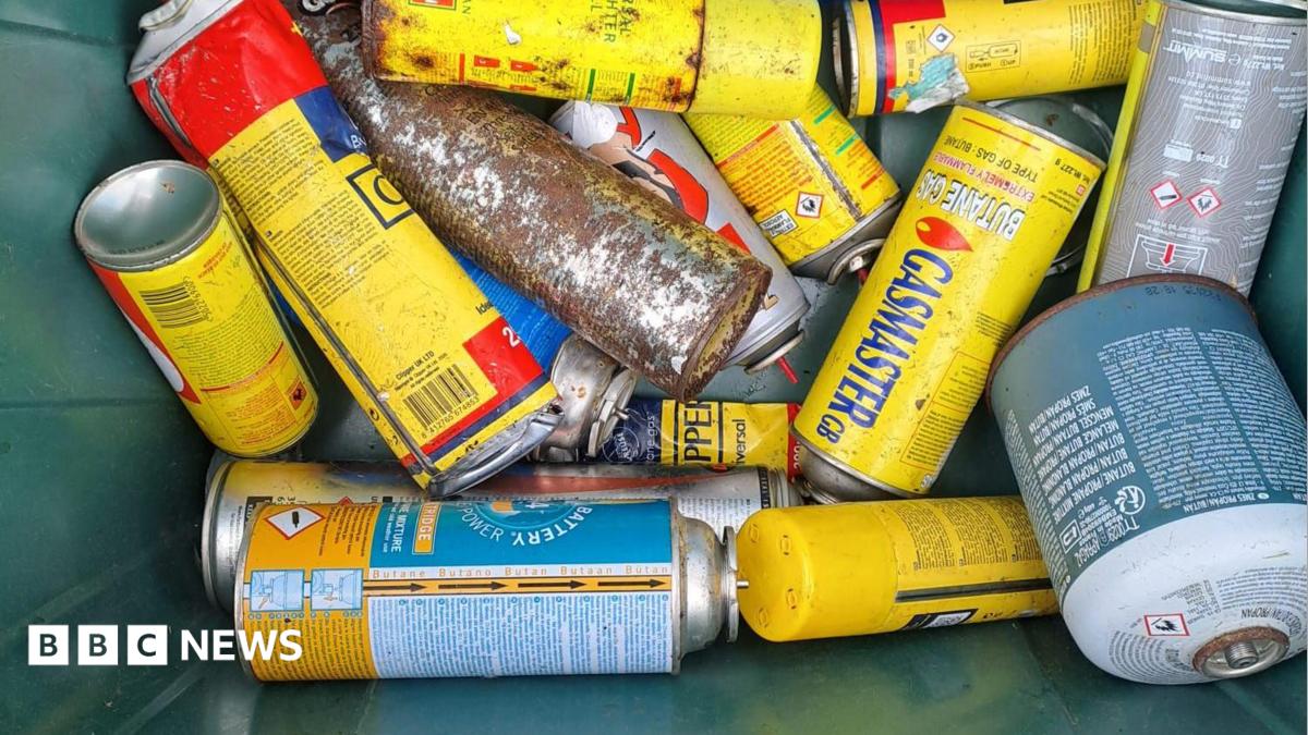 Taunton recycling centres warn of explosive gas canisters - BBC News