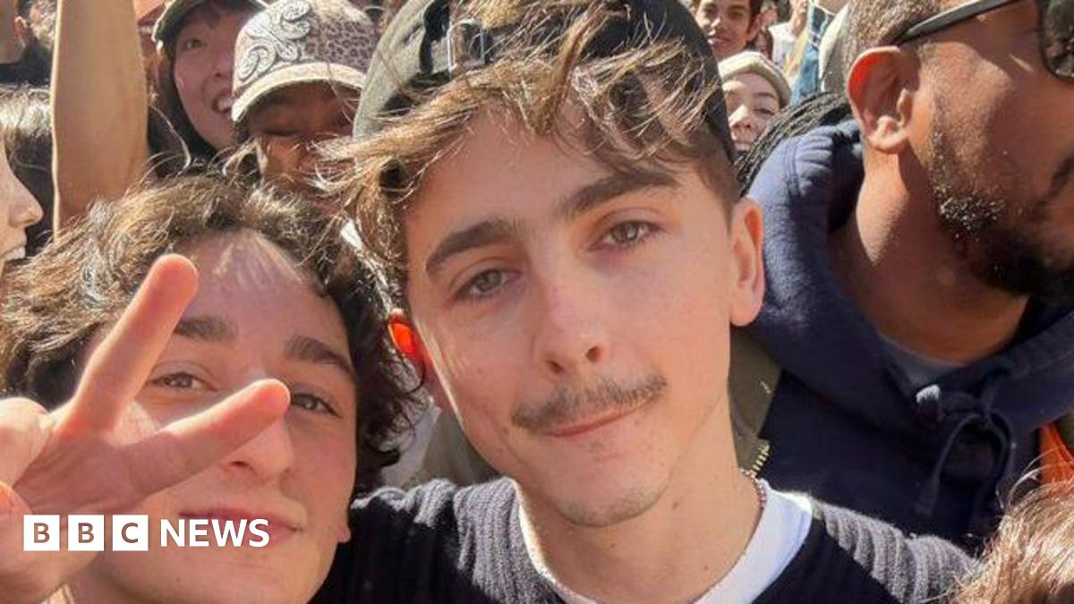 Timothée Chalamet crashes look-alike event in New York City - BBC News