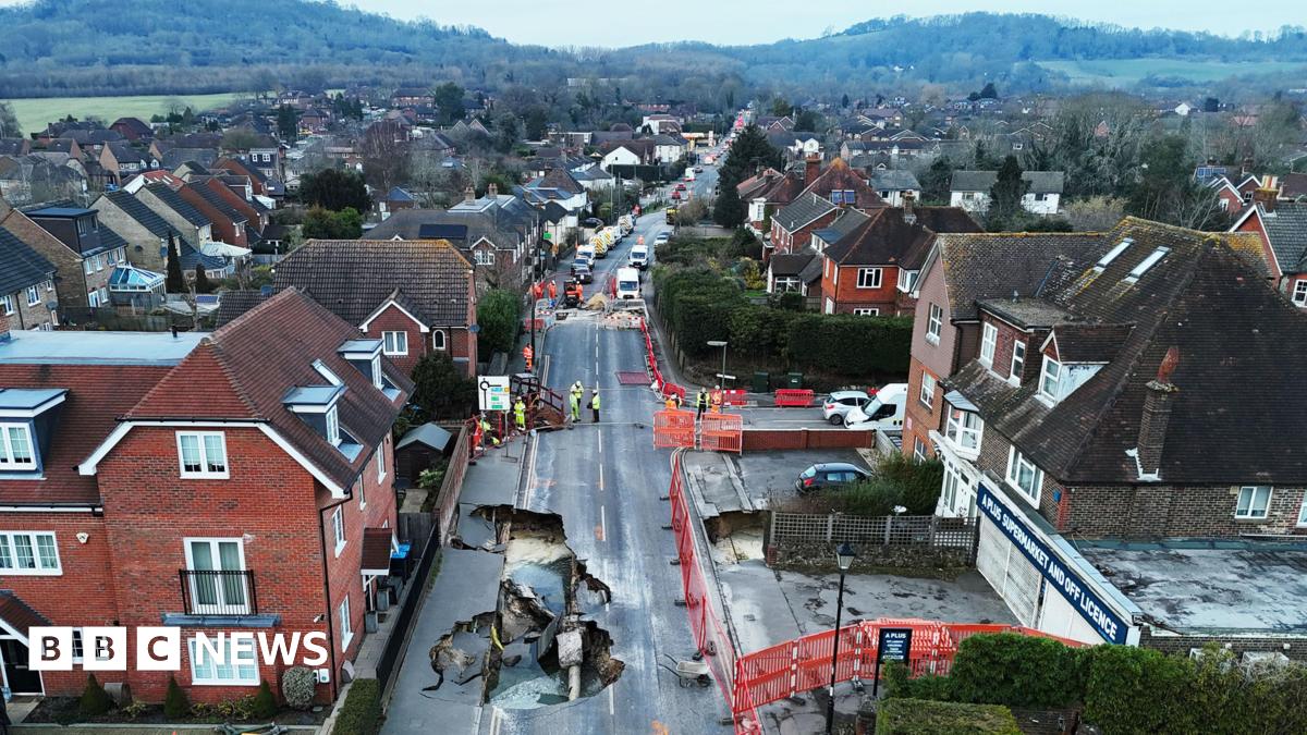 Situation in Godstone still 'fluid' one month on from sinkhole - BBC News