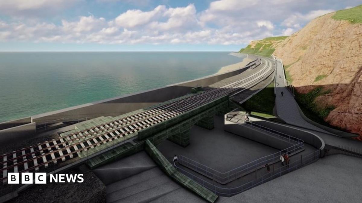 New Devon railway route 'keeps most of' Holcombe beach - BBC News