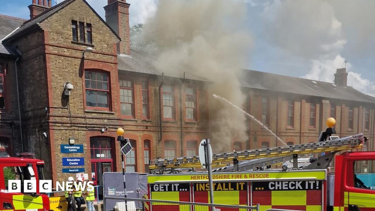 Watford General Hospital fire sees patients and staff evacuated - BBC News