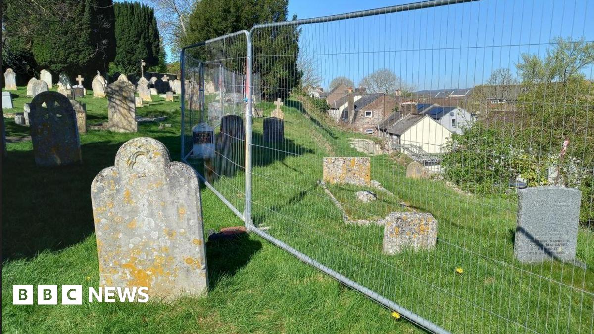 Dorchester cemetery wall collapse rebuild subject to permission - BBC News