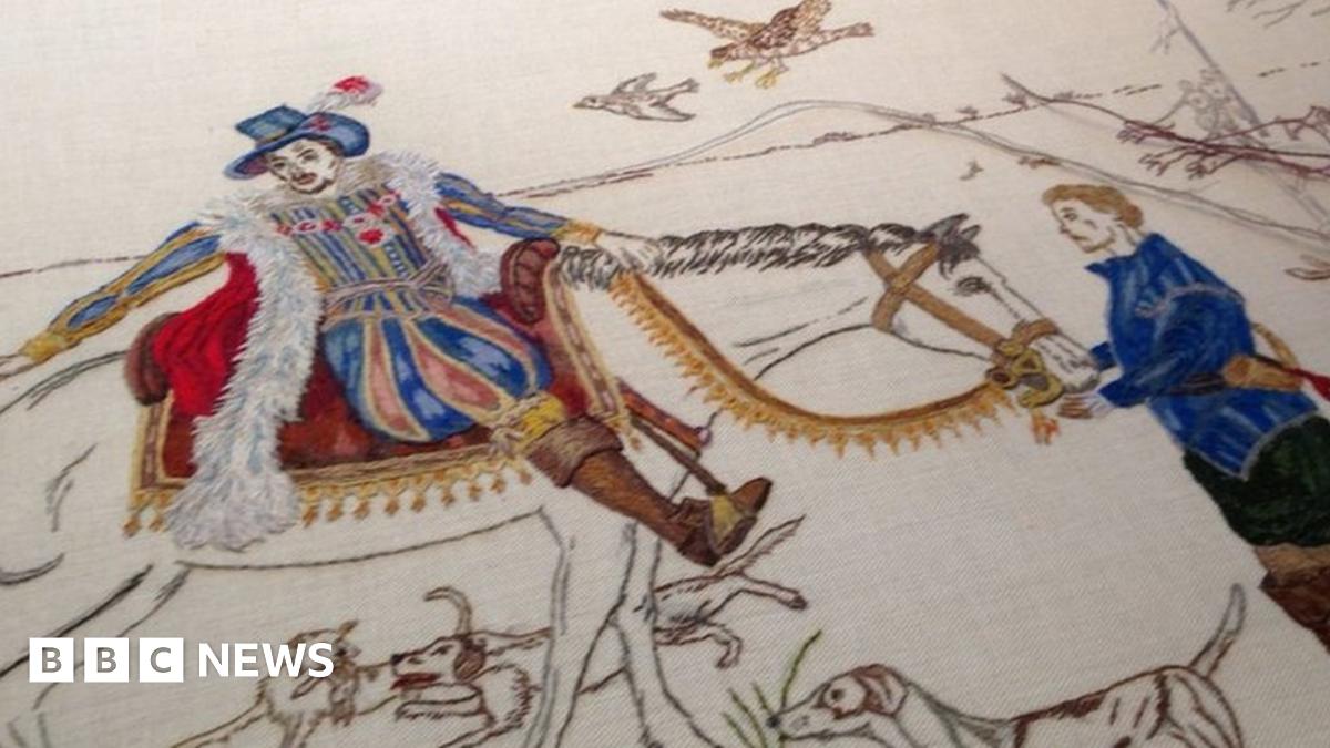 Royston Tapestry stitched over 25 years to go on tour - BBC News