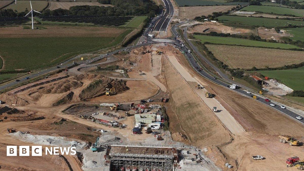 A30 upgrade: Part of road to close overnight for roadworks - BBC News