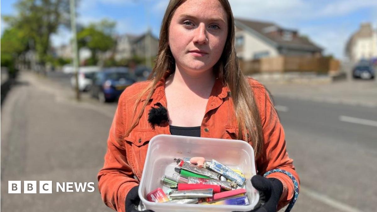 Millions of single-use vapes littered on Scotland's streets - BBC News