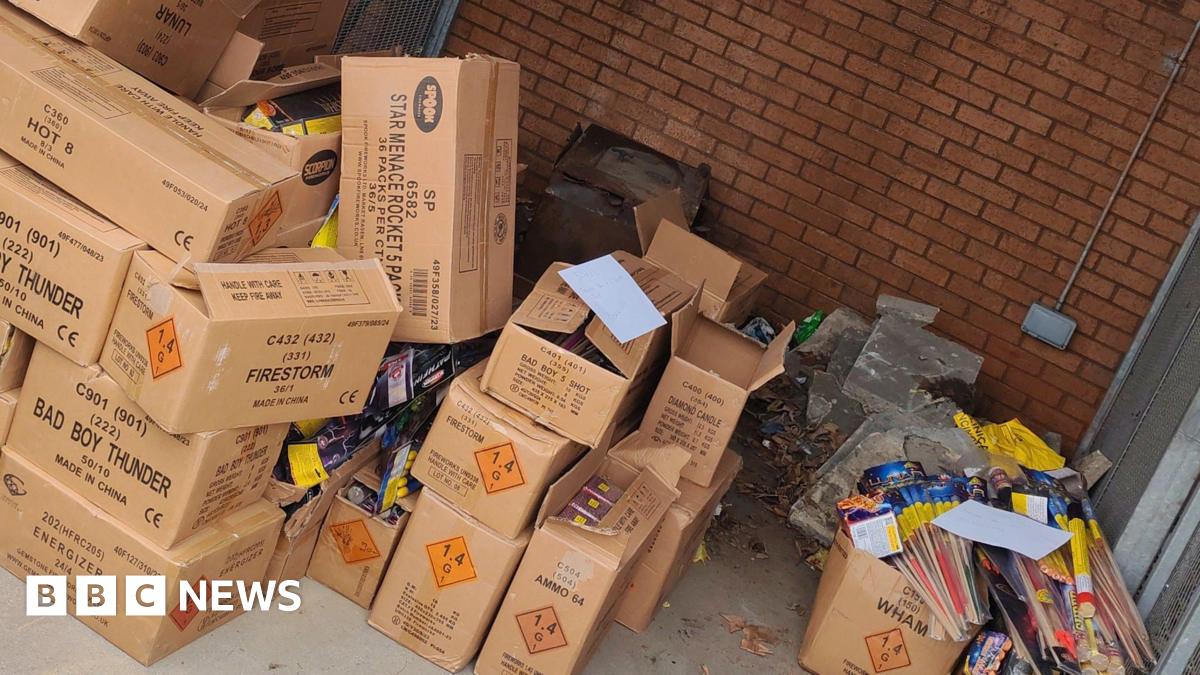 Three arrested after 7,000 fireworks seized in Bradford garage - BBC News