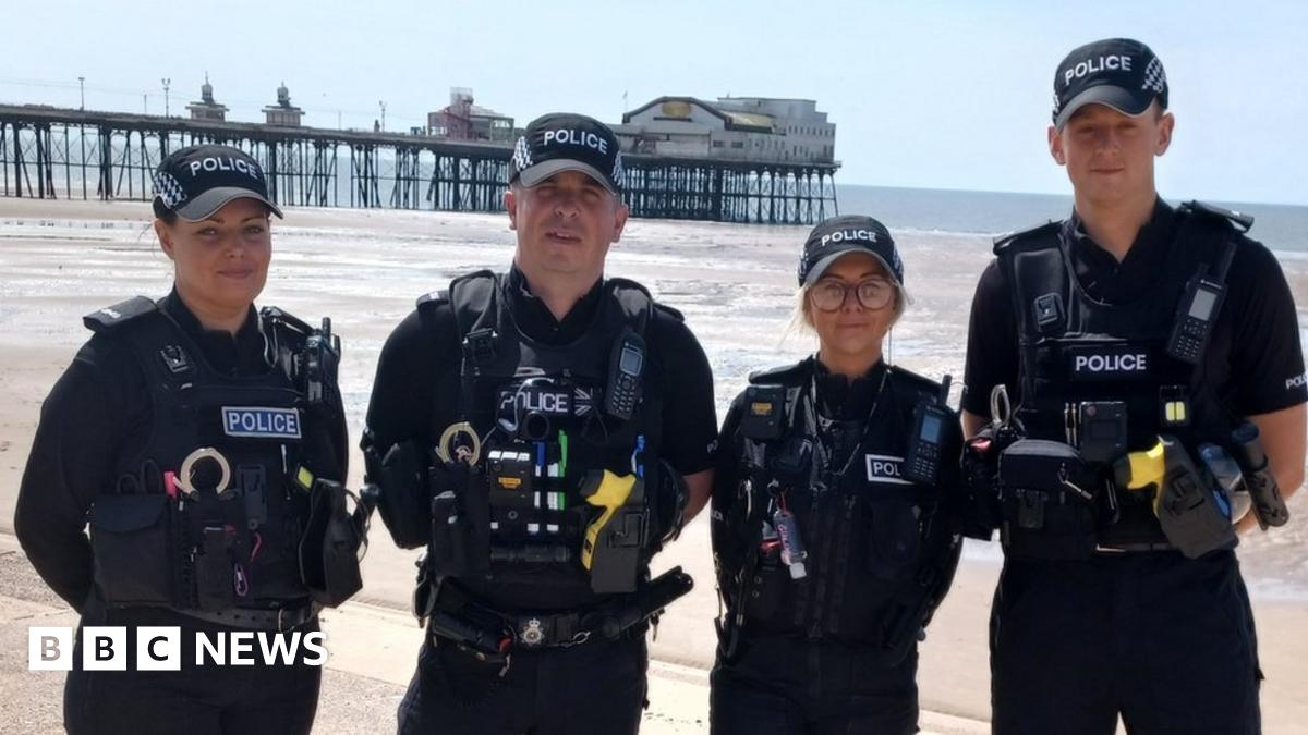 Police officers who saved woman in Blackpool sea rescue praised - BBC News