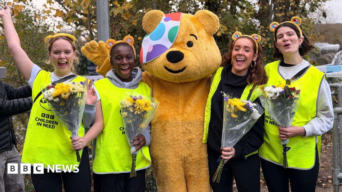 BBC local radio completes Children in Need three-legged walk - BBC News