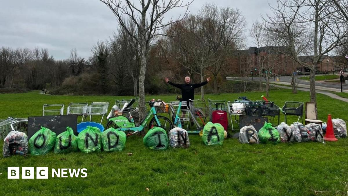Trolleys, scooters and e-bikes pulled out of Hartcliffe river - BBC News