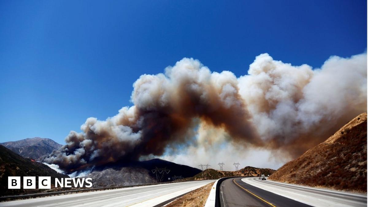 California wildfires: Thousands flee Blue Cut blaze - BBC News