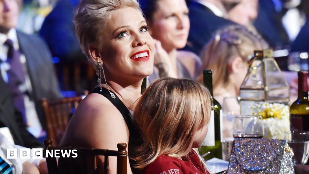 Pink defends Holocaust memorial photo after criticism - BBC News