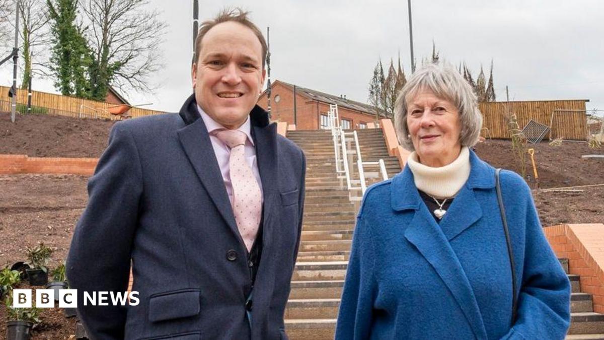 New Kidderminster town centre park named after former mayor - BBC News