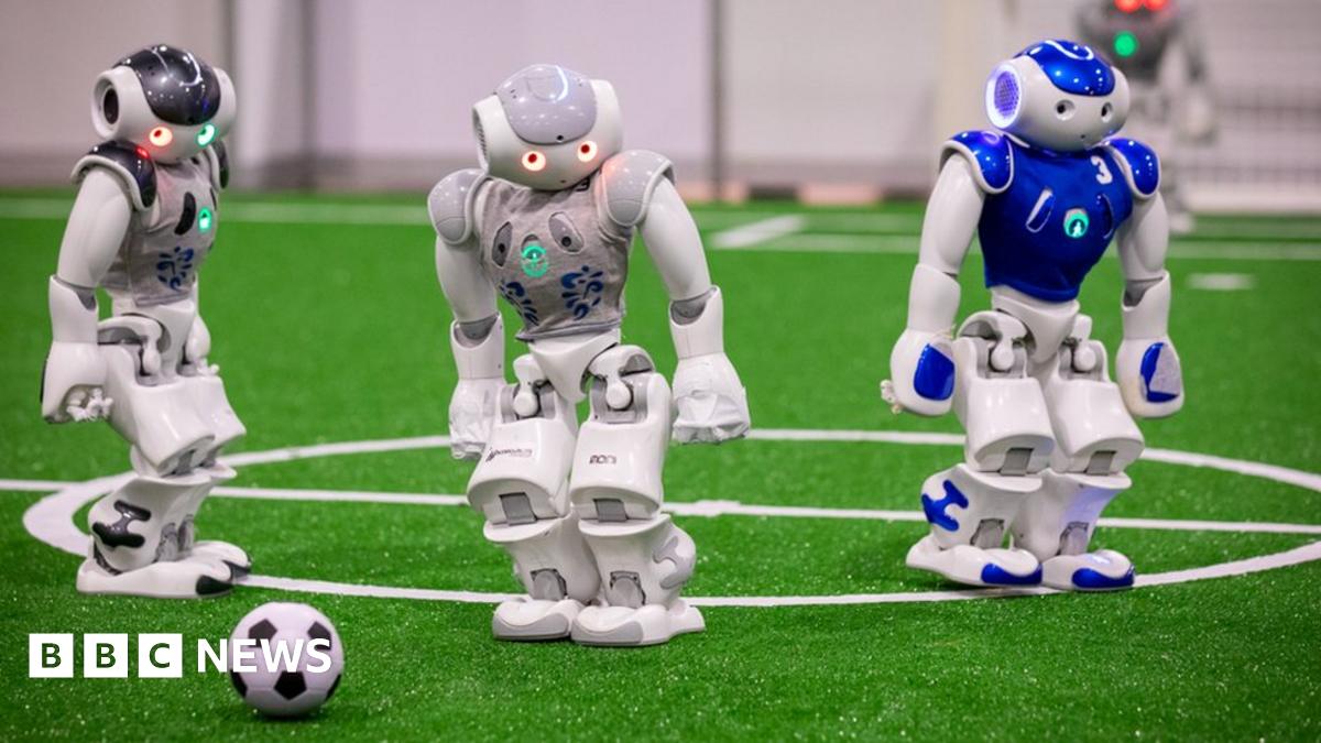 Can football-playing robots beat the World Cup winners by 2050? - BBC News