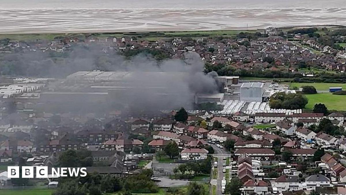 Drones used to survey fire damage at former Typhoo Tea factory - BBC News