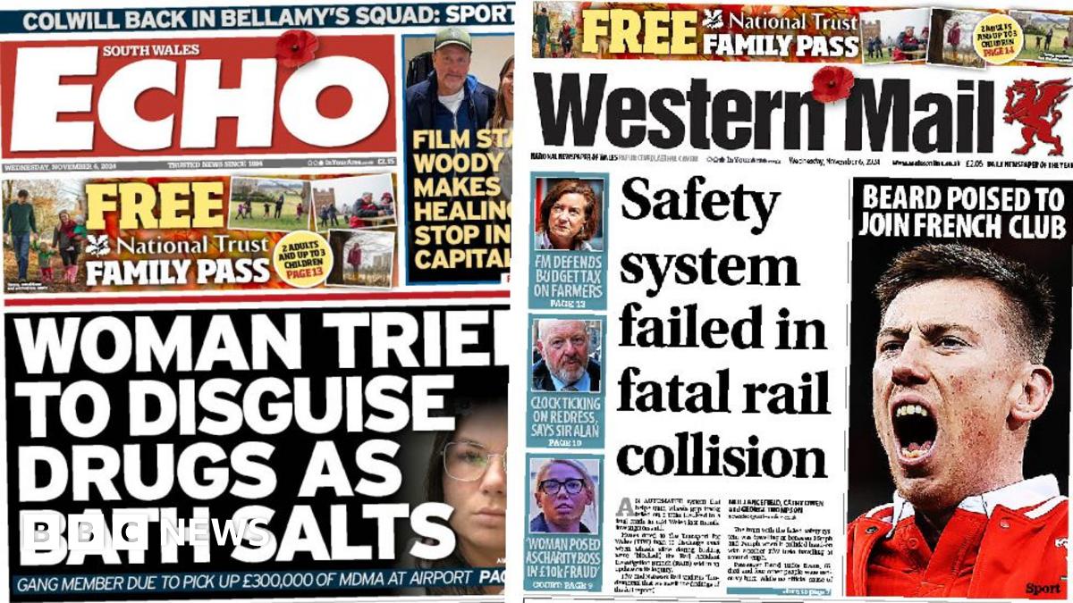 Wales' papers: Train crash safety failure and gutter fall shock - BBC News