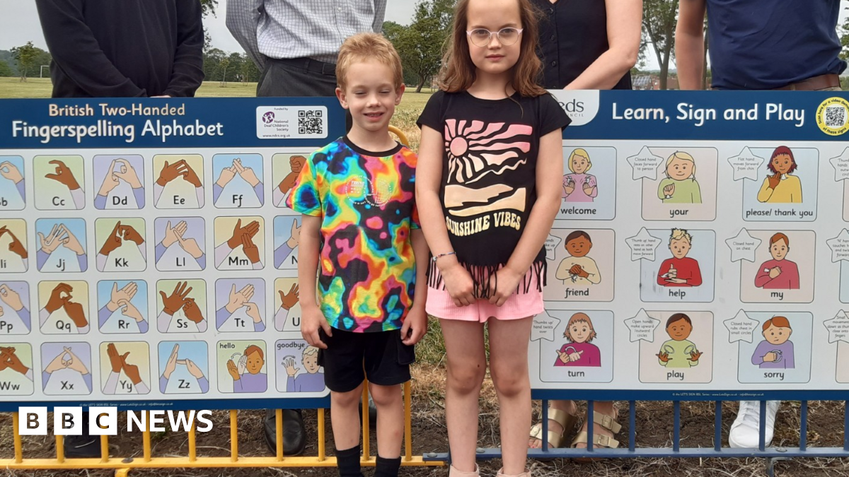 Sign language boards for Leeds playgrounds - BBC News