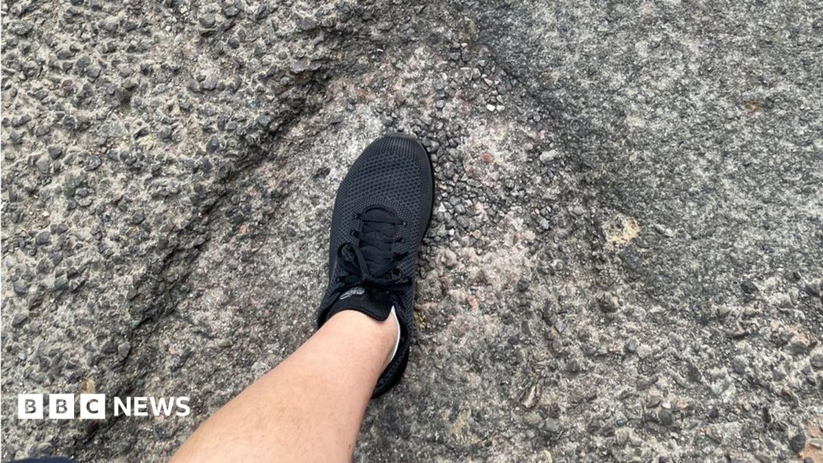 Dundry Hill villagers frustrated over 'abysmal' potholes - BBC News
