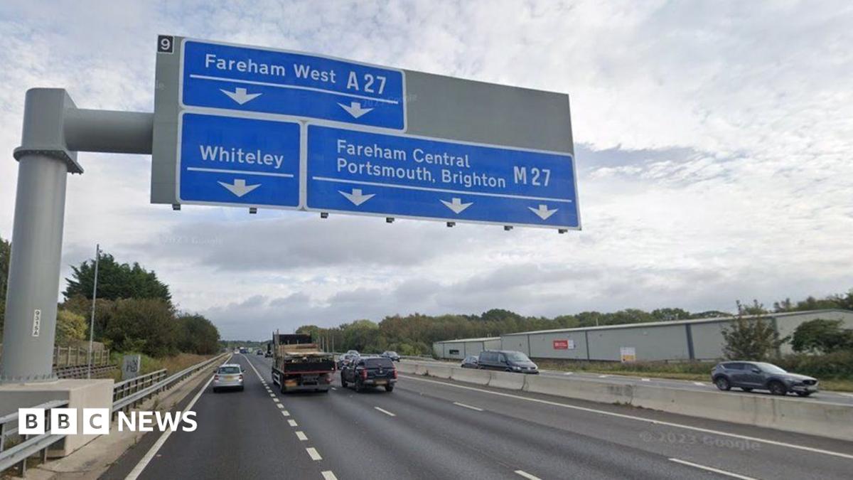 M27 closed as air ambulance called for injured man - BBC News