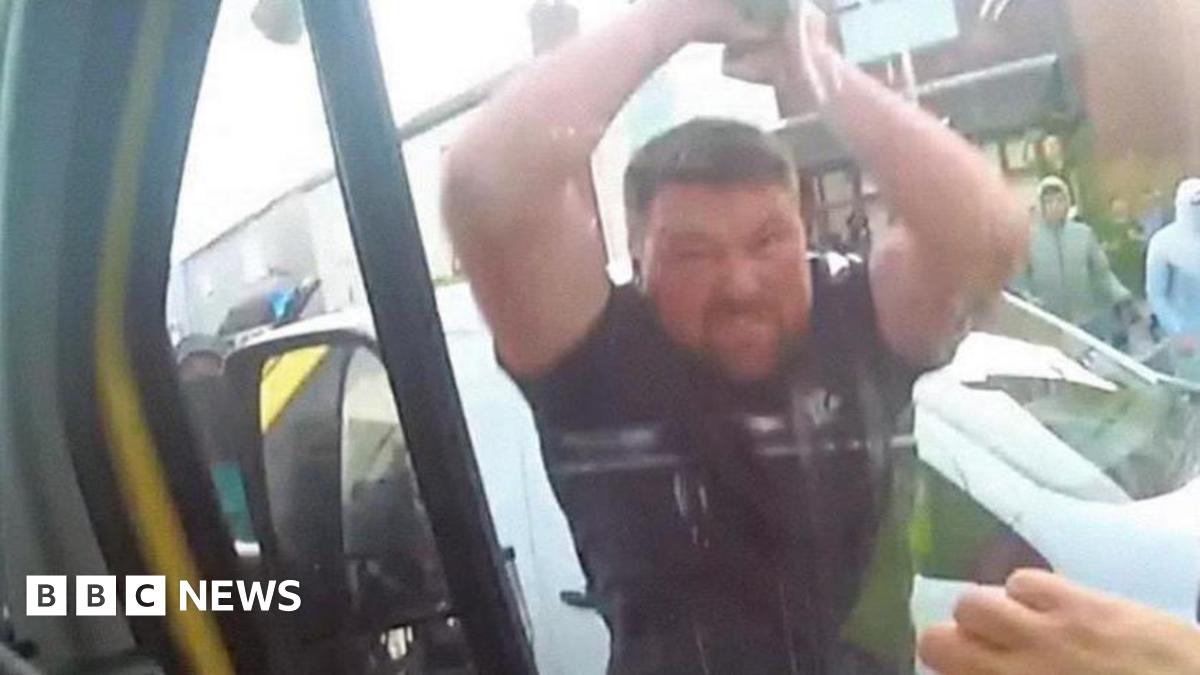 UK riots: Father-of-three given three years for police van attack - BBC ...