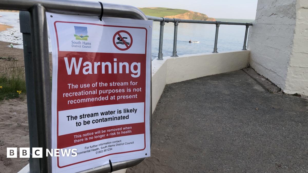 Bigbury sewage discharge warning for sea bathers - BBC News