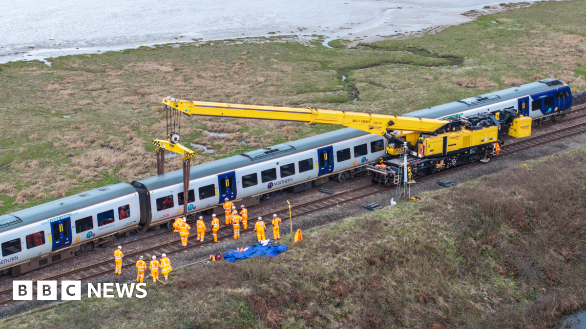 Furness rail line reopens after Cumbria train derailment - BBC News