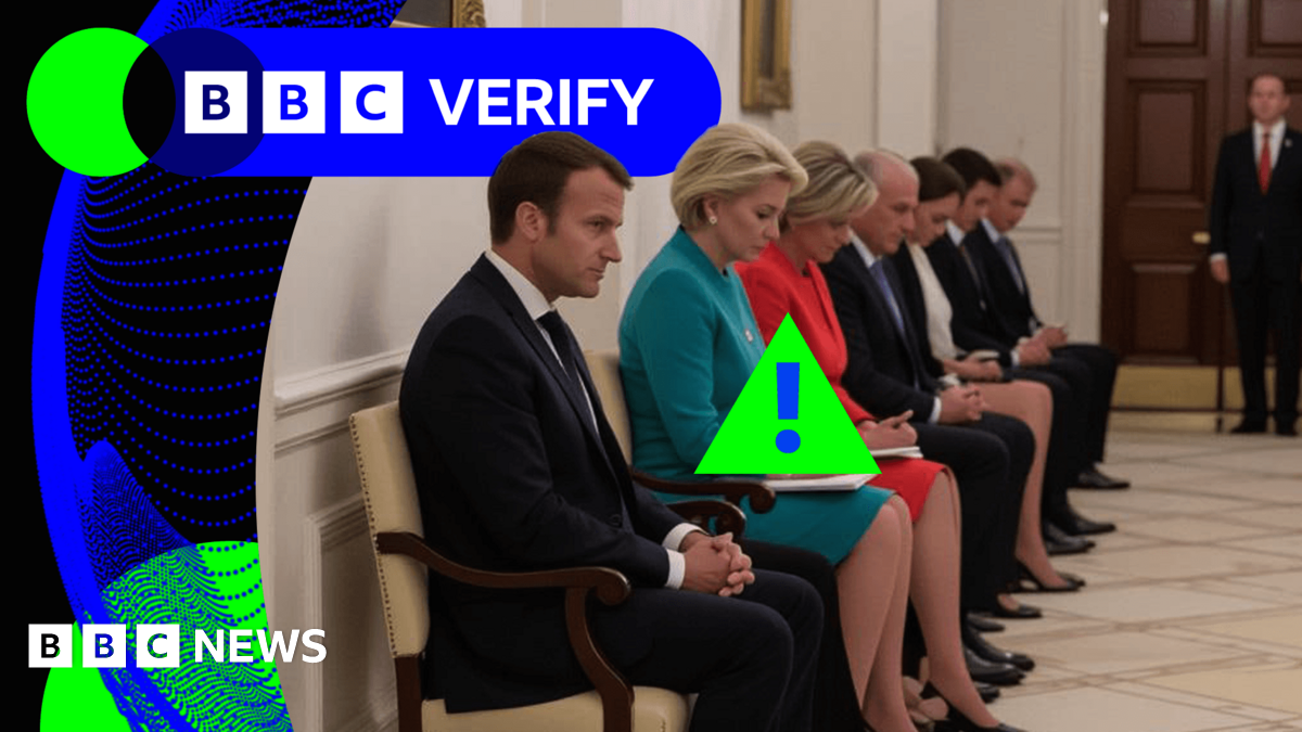 BBC Verify Live: How we know this image of 'leaders' waiting for Trump ...