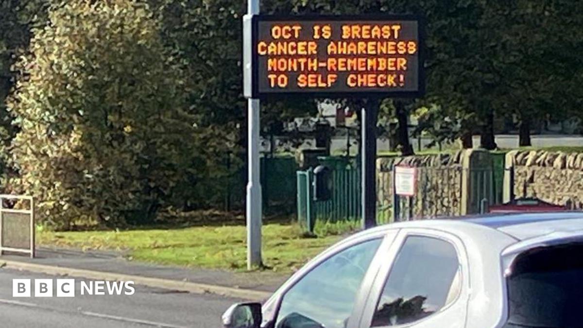 Road signs used to spead breast cancer message in Bradford - BBC News