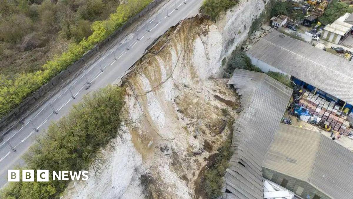 Funds must be secured for collapsed Swanscombe road, MP says - BBC News