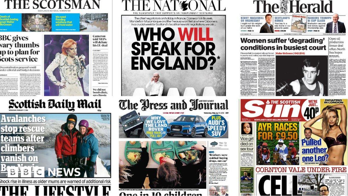 Scotland's papers: Cornton Vale conditions and missing climbers - BBC News