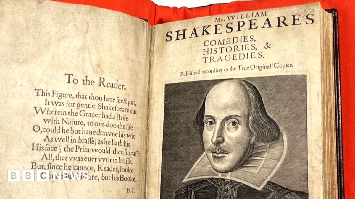 First edition Shakespeare text from 1623 goes on display - BBC News