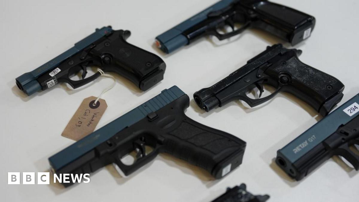Cache of illegal blank firing guns handed in to police amnesty - BBC News
