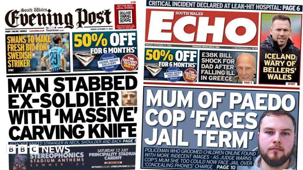 Wales' papers: Man stabbed ex-soldier with massive carving knife - BBC News