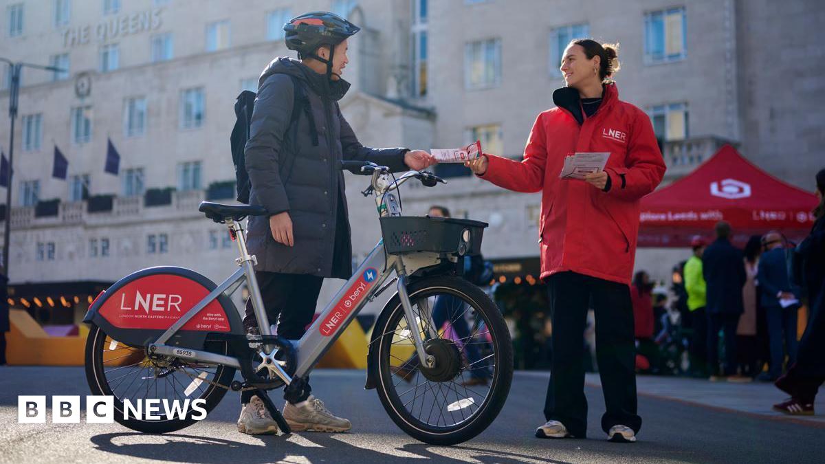 Leeds Beryl e-bike hire scheme links up with rail firm LNER - BBC News